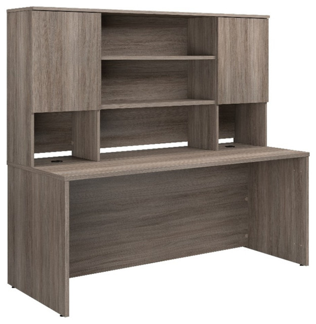 Sauder Affirm Engineered Wood 72"x30" Desk with Hutch Bundle in Hudson ...