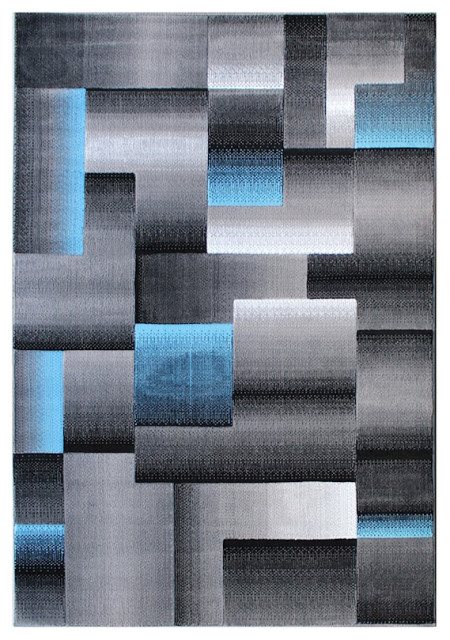 Flash Furniture Elio 5x7 Block Area Rug, Blue, ACD-RGTRZ861-57-BL-GG ...