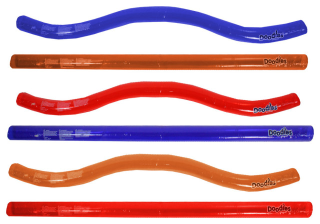 Set of 6 Inflatable Blue and Red Swimming Pool Doodles 72" - Modern ...