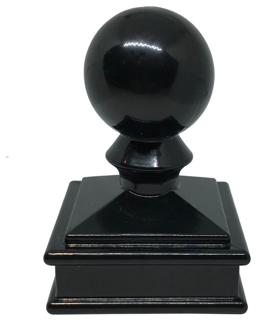 2"x2" Aluminium Ball Top Post Cap for Metal Posts, Pressure Fit, Black ...