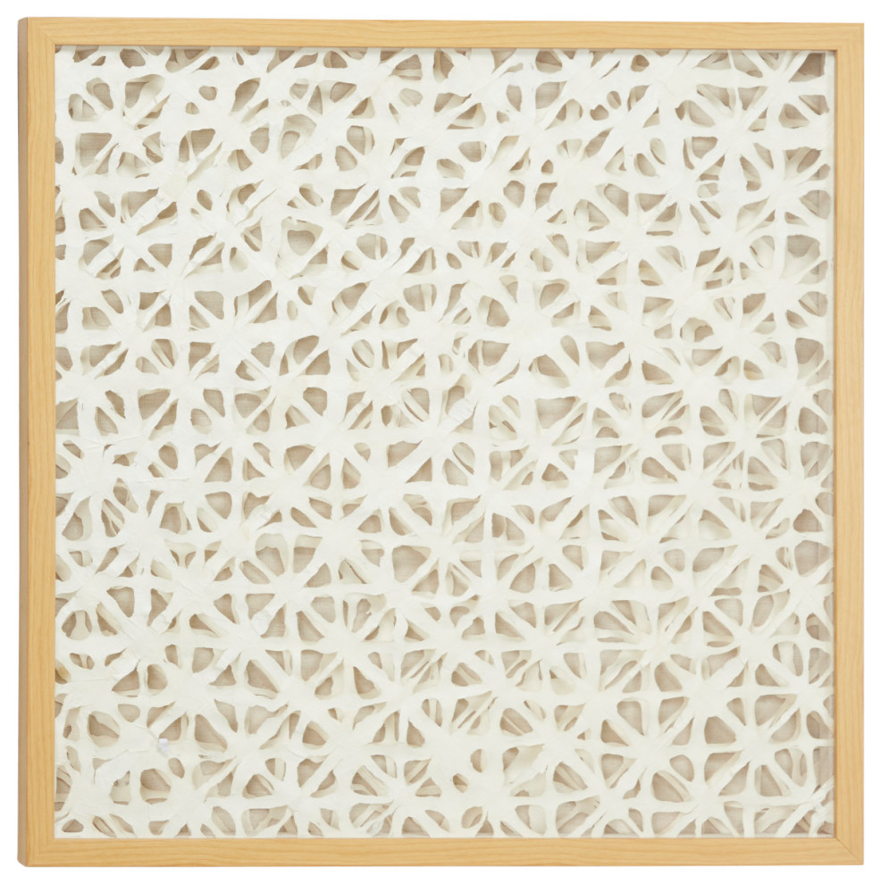 Large, Square, Modern Abstract Art White Paper Shadow Box Wall Decor ...