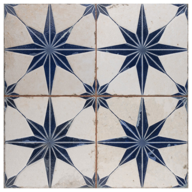 Kings Star Luxe Blue Ceramic Floor and Wall Tile Sample - Farmhouse ...