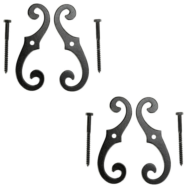 Pairs of Vintage Shutter Dogs S Shaped Shutter Hardware in Black Pack ...