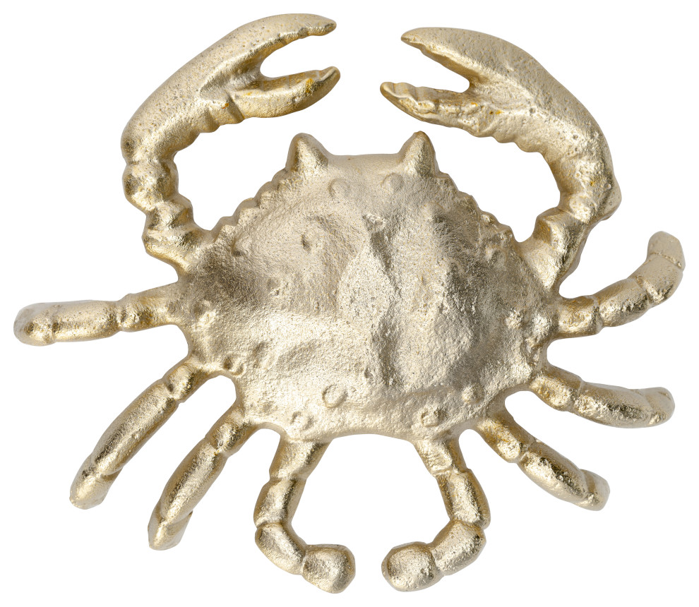 Metal, 7", Crab Deco, Champagne - Beach Style - Decorative Objects And ...