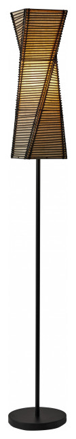 68" Black Novelty Floor Lamp With White Novelty Shade - Tropical ...