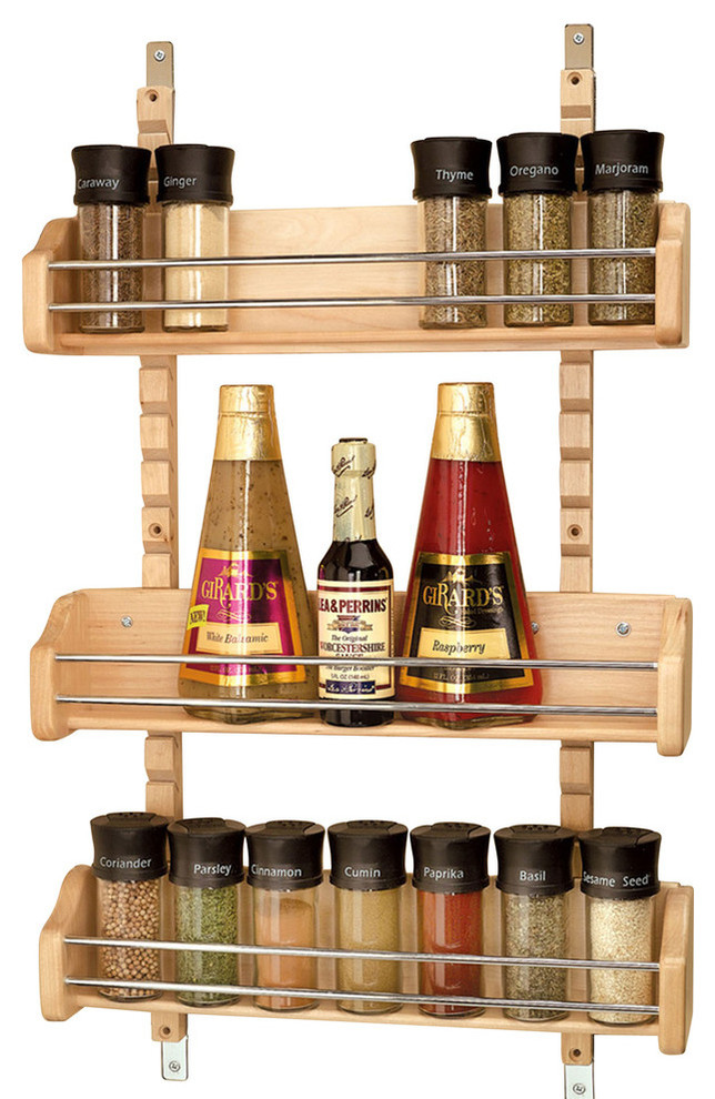 Large Adjustable Door Mount Spice Rack Maple Rev-A-Shelf 4ASR-21 ...
