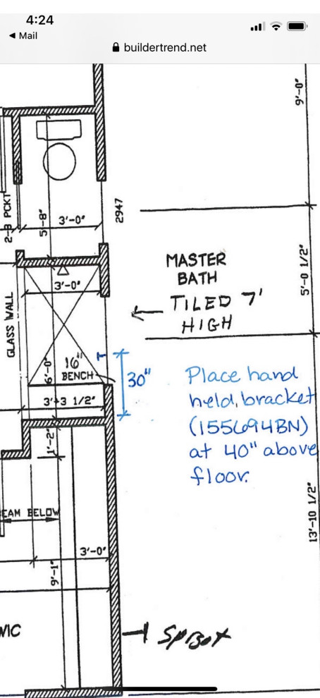 handheld shower placement