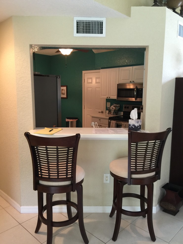 Pass thru kitchen counter