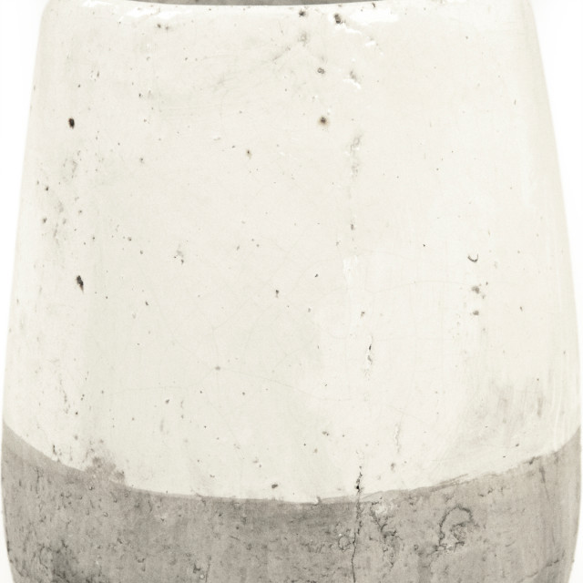 Distressed White Stone Vase - Farmhouse - Vases - by Zentique, Inc. | Houzz