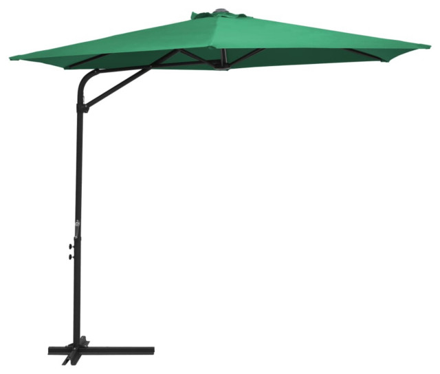 Vidaxl Outdoor Parasol With Steel Pole 118.1" Green - Contemporary ...
