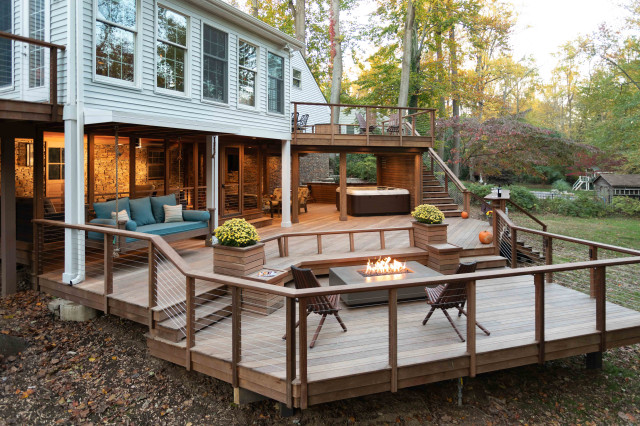 Award-winning Multi-level Ipe Deck - Clásico renovado - Terraza y ...