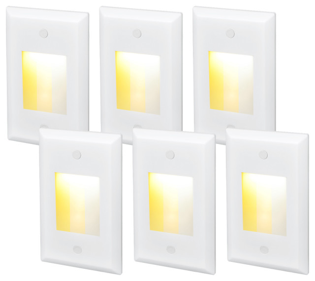 6 Pack 3CCT Dimmable 120-277V Step Light LED, White - Transitional ...