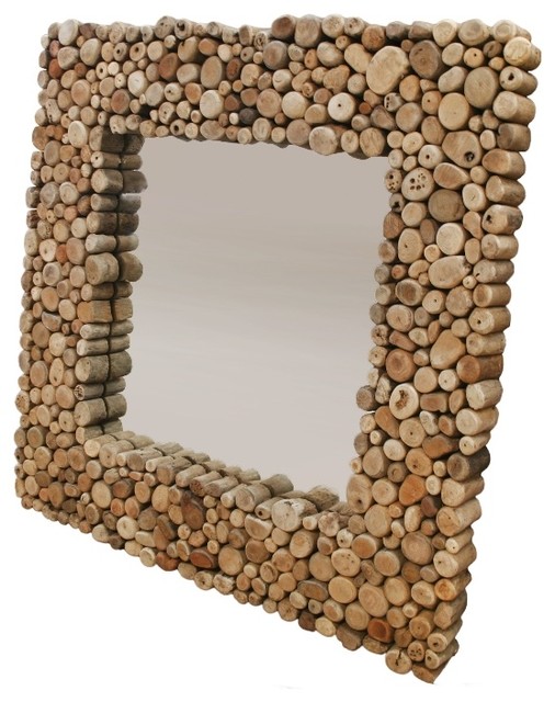 Pebble Square Mirror - Rustic - Wall Mirrors - by HedgeApple | Houzz