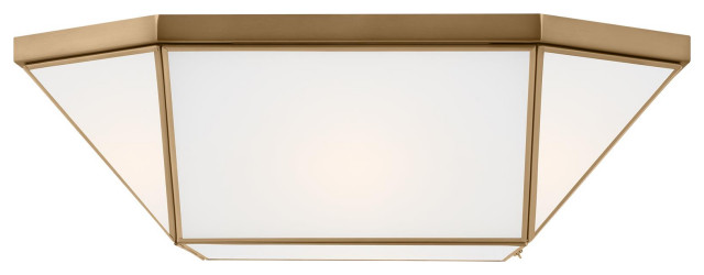 Morrison Four Light Ceiling Flush Mount, Satin Brass - Transitional ...
