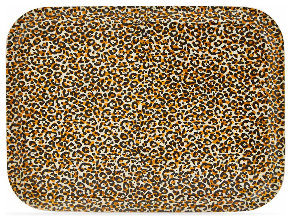 Spode Creatures of Curiosity Leopard Print Birch Tray - Contemporary - Serving Trays - by ...