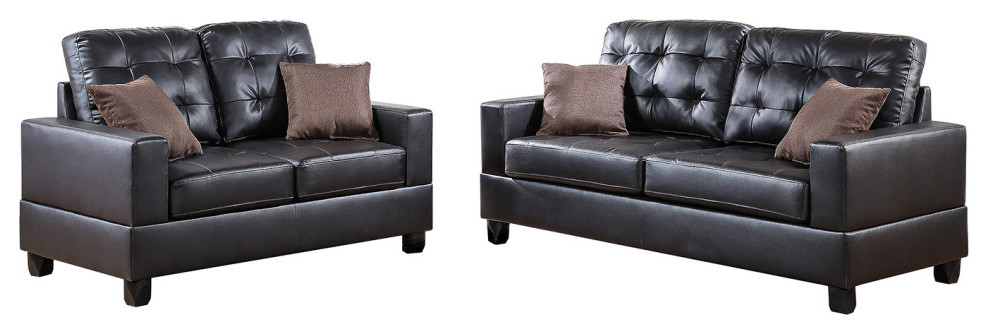 2 Piece Sofa and Loveseat Set - Contemporary - Living Room Furniture ...