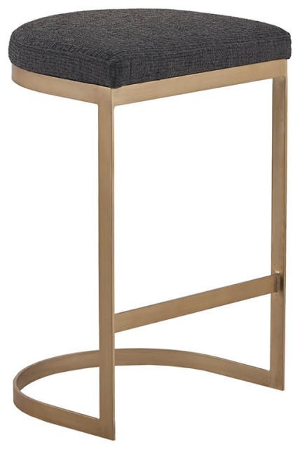 Madison Park Modern Gold Base Bar Stool Backless Counter Height Stool ...