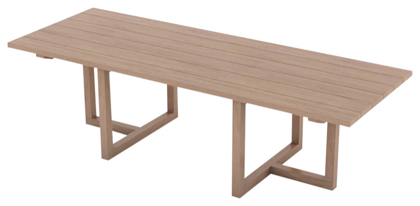 Lynton 108" Large Teak Wood Outdoor Dining Table - Rustic - Dining ...
