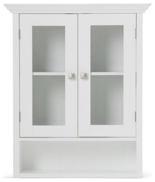 Simpli Home Acadian 28" H x 23.6" W Double Door Wall Bath Cabinet in ...