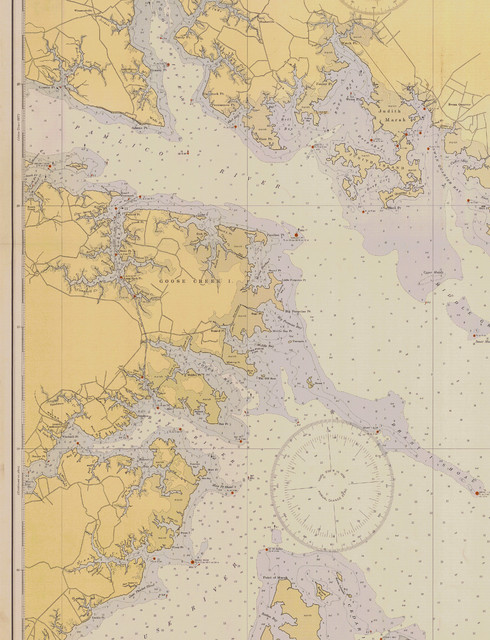 1938 Map of Pamlico Sound, North Carolina, 24x36 - Contemporary ...