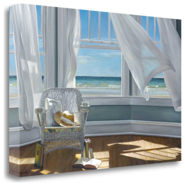Reading Spot With Beach View 1 Giclee Wrap Canvas Wall Art - Beach ...