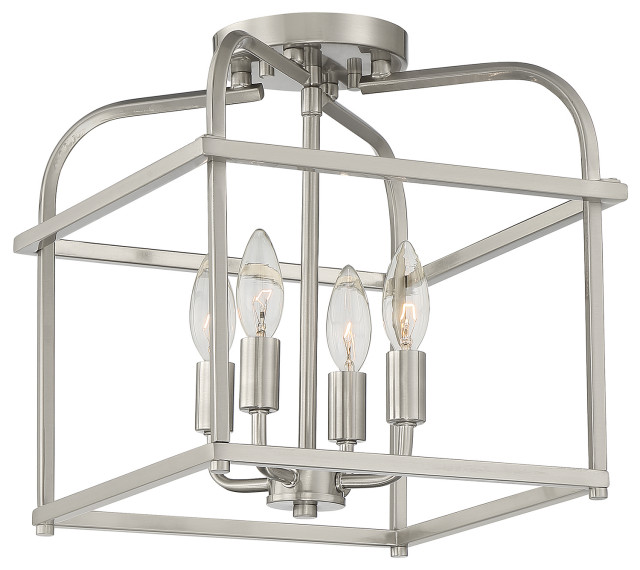 4-Light Ceiling Light, Matte Black, Brushed Nickel - Transitional ...