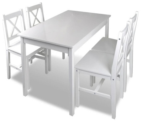 vidaXL Dining Set 5 Piece Dining Set for Kitchen Dinner Table for Home ...