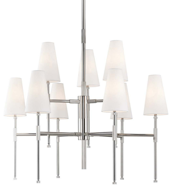 Nine Light Two-Tier Chandelier - 34 Inches Wide by 36 Inches High ...