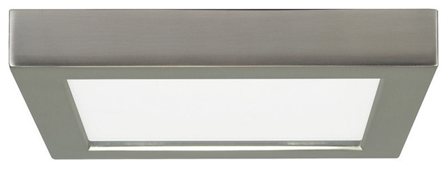 13.5W 7" Flush Mount LED Fixture - Square Shape - Brushed Nickel Finish - Modern - Flush-mount ...