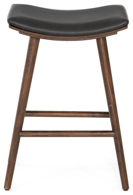 Beau Counter Stool, Distressed Black Set of 2 - Midcentury - Bar Stools ...