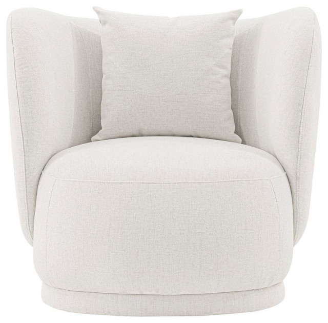 Contemporary Siri Linen Accent Chair With Pillows - Transitional ...