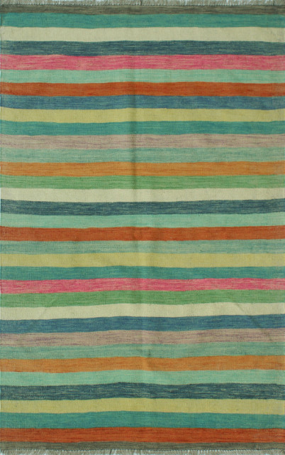 Winchester Kilim Faruk Ivory/Rust Rug, 4'0x6'4, 4'0x6'4 - Contemporary ...