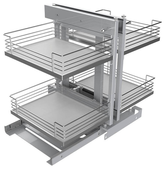 Blind Corner Cabinet Organizer Silver - Modern - Pantry And Cabinet ...