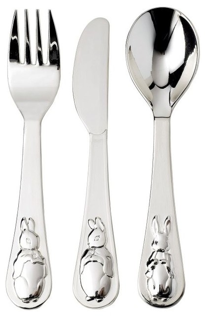 Wedgwood Peter Rabbit Silver Fork, Knife and Spoon Set - Contemporary ...