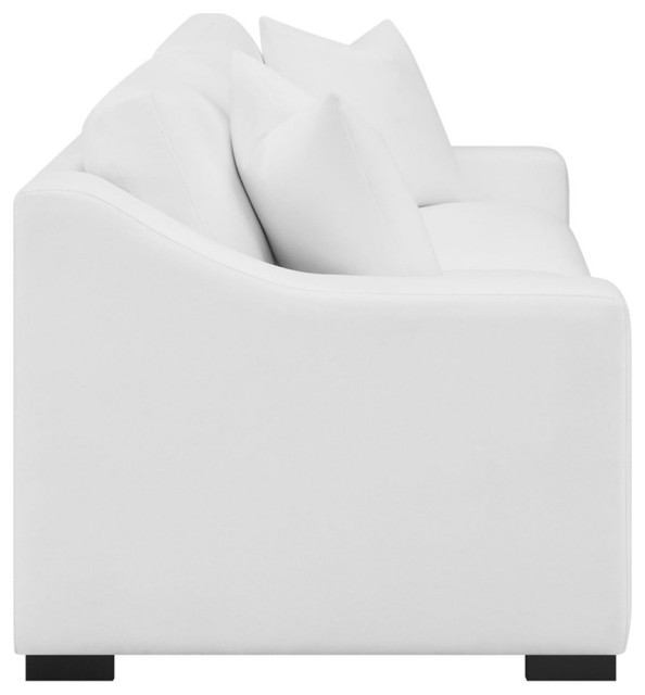 Coaster Ashlyn Transitional Upholstered Fabric Sofa with Sloped Arms in ...