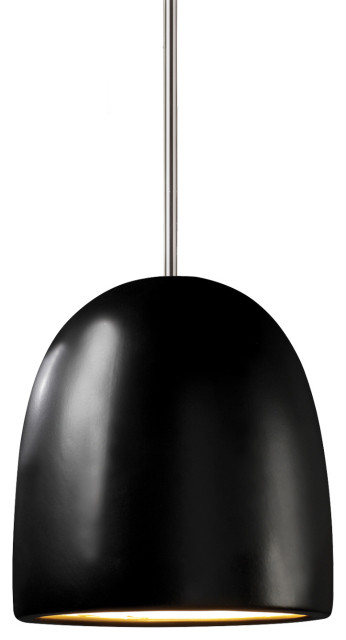 Radiance Large Bell Pendant, Carbon, Black, Polished Chrome, Rigid Stem ...