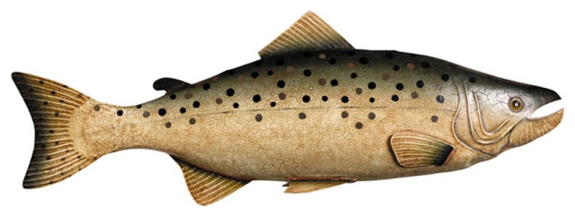 Authentic Models TS025 Salmon Trade Sign, 2-Sided - Beach Style ...