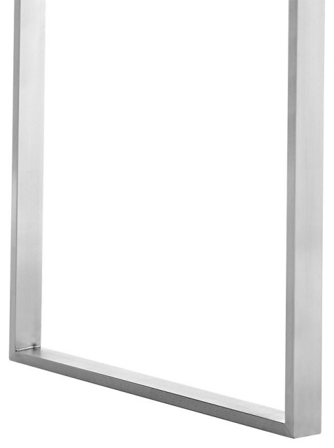 Fenton Dining Table with Charcoal Top and Brushed Stainless Steel Base ...