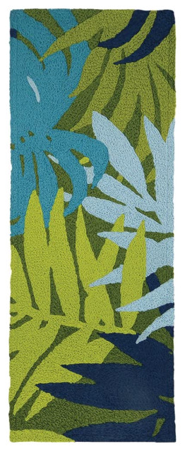 JellyBean Accent Rug Blue Palms - Tropical - Hall And Stair Runners ...