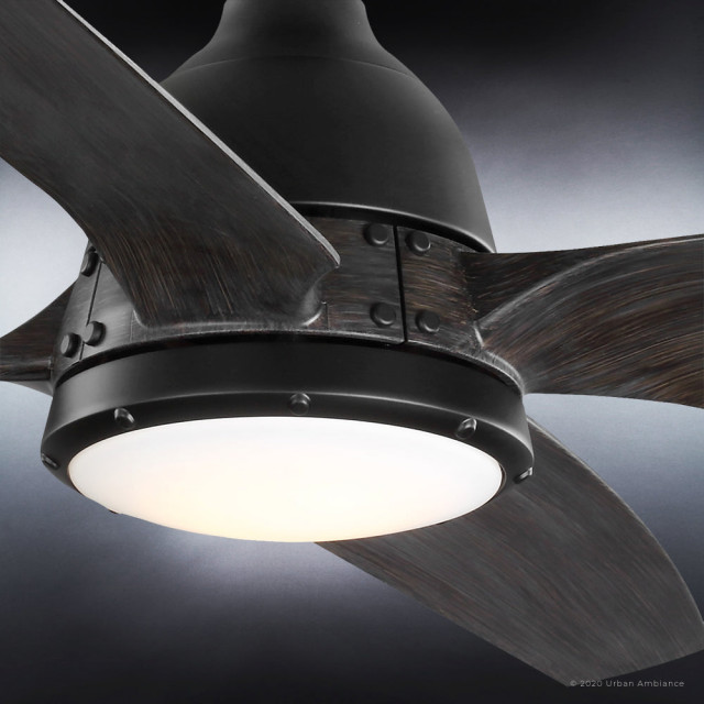 Luxury Urban Loft Ceiling Fan, Midnight Black - Transitional - Ceiling ...