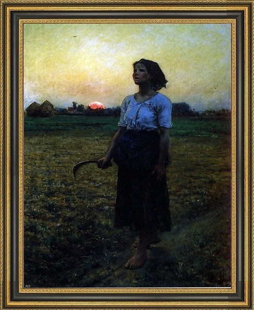 Jules-Adolphe Breton The Song of The Lark Framed Canvas Print, 21"x28 ...