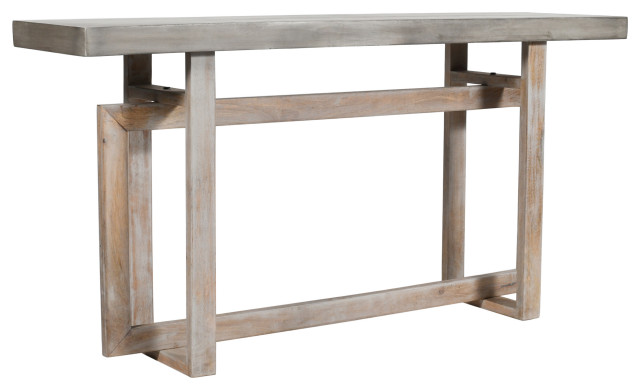 Benzara UPT-262415 59" Artisan Crafted Farmhouse Console Table, Brown ...