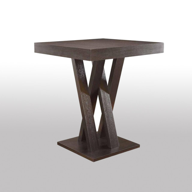 Square Counter Height Table Cappuccino - Transitional - Indoor Pub And ...