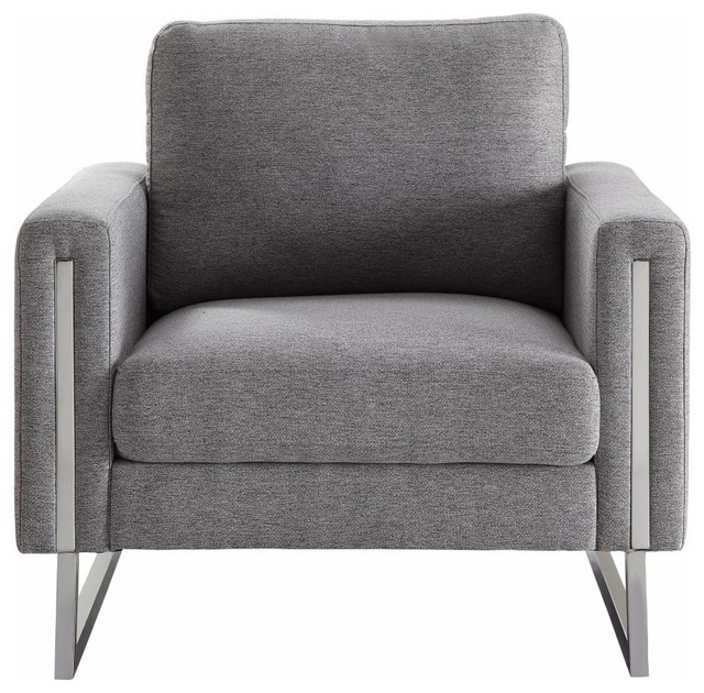 Upholstered Chair With U-Shaped Legs, Gray - Contemporary - Armchairs ...