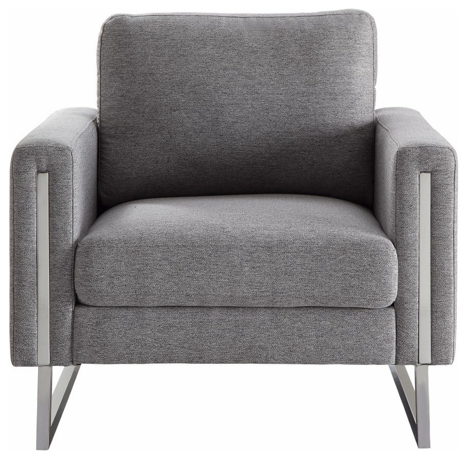 Upholstered Chair With U-Shaped Legs, Gray - Contemporary - Armchairs ...