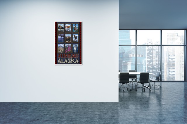 by Artist Paul A. Lanquist Juneau Alaska Collage Art Print, 24"x36 ...