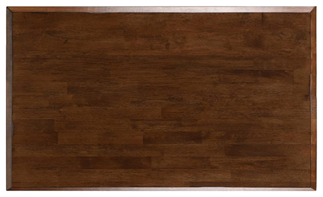 Amish Brown Dining Table with Tapered Legs and Rectangular Rubberwood ...