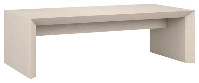 Oswin 48 Wide Rectangular Coffee Table in Alder White - Contemporary ...