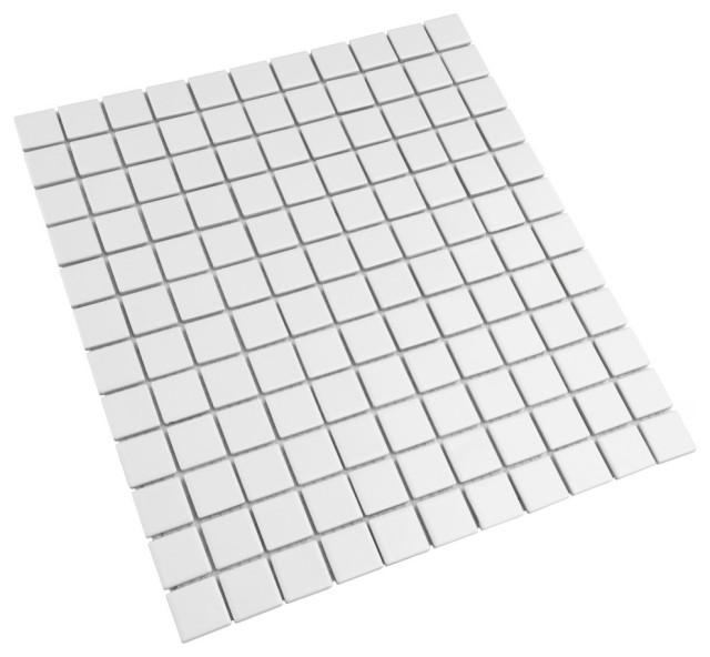 Metro Square Porcelain Mosaic Floor and Wall Tile Sample - Traditional ...
