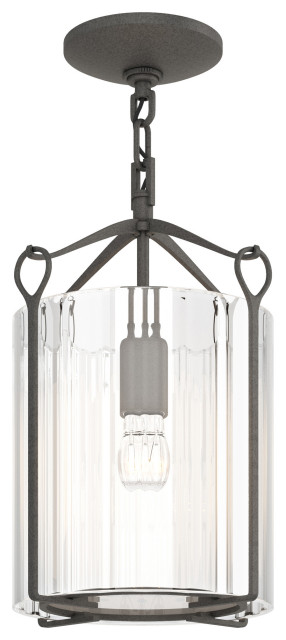 Bow Semi-Flush, Natural Iron, Clear Fluted Glass - Transitional - Flush-mount Ceiling Lighting ...